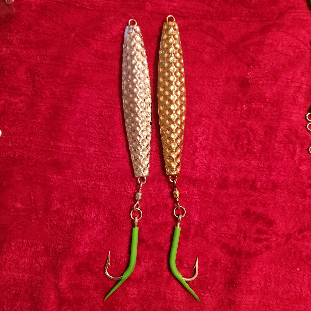 14oz Hammered Diamond, single hook – North Atlantic Jigs & Tackle