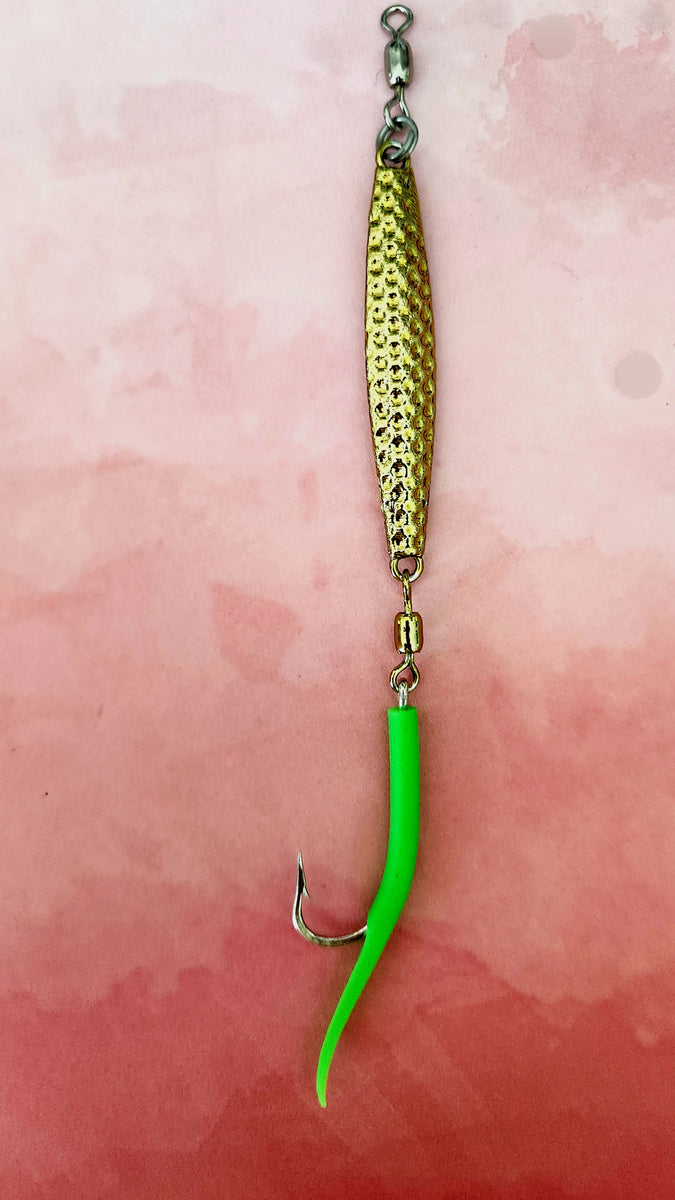 Diamond jig, hammered gold, extra small – North Atlantic Jigs & Tackle