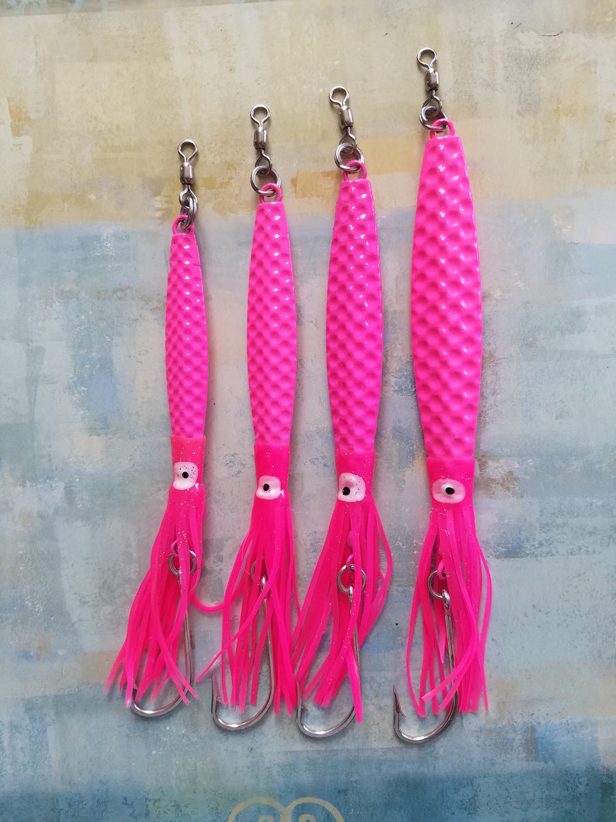 Diamond Jig, Hammered, Pink Squids – North Atlantic Jigs & Tackle